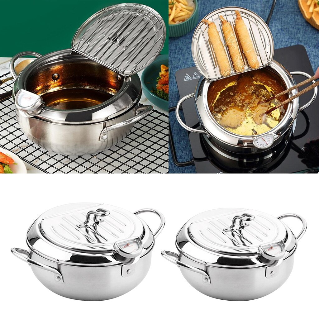 Kitchen Cooking Pot Deep Frying Pot Tempura Fryer ... – Grandado