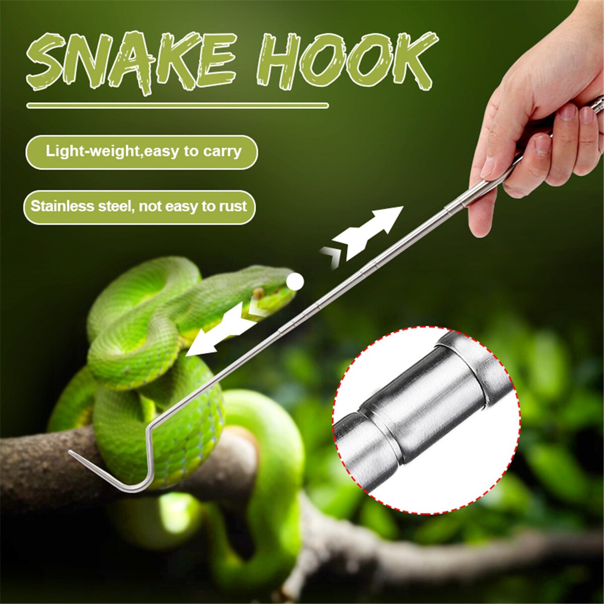 Durable Telescopic Reptile Snake tongs Stick Snake... – Vicedeal