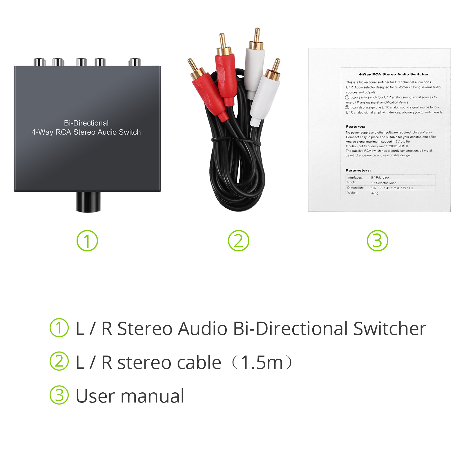 PROZOR 4 Way Bi-Directional RCA Stereo Audio Switc... – Vicedeal