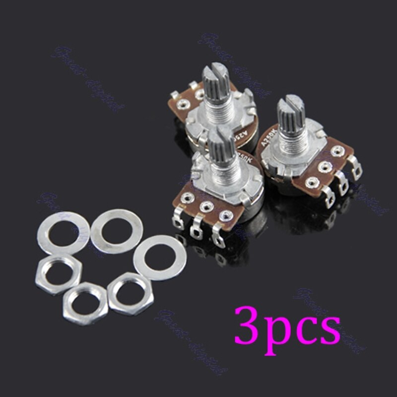 3pcs A250k Potentiometer Splined Pot Electric Guit... – Vicedeal