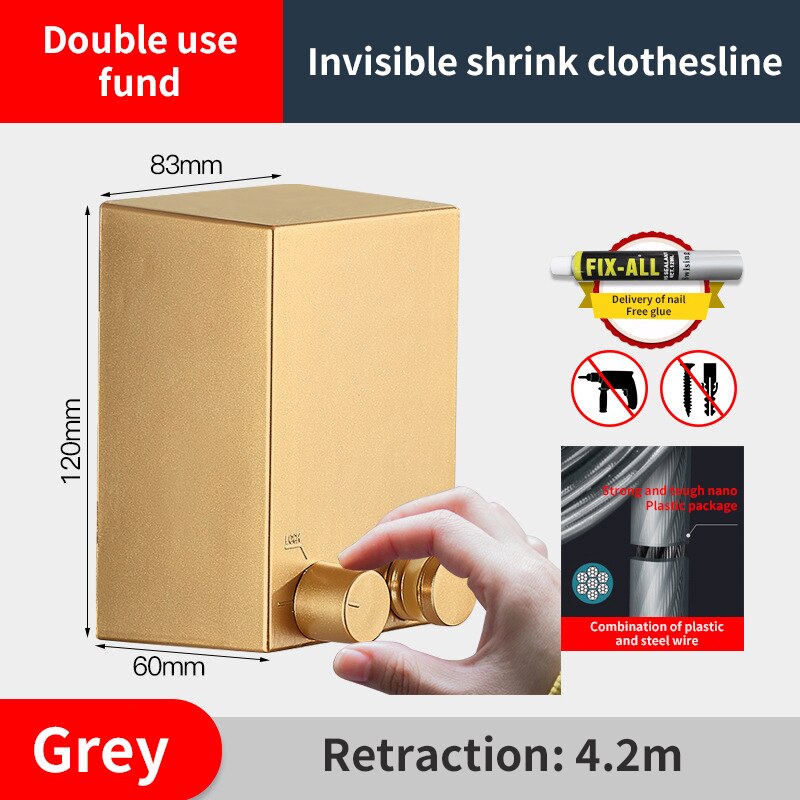 Invisible clothesline, no hole, balcony shrinkage,... – Vicedeal