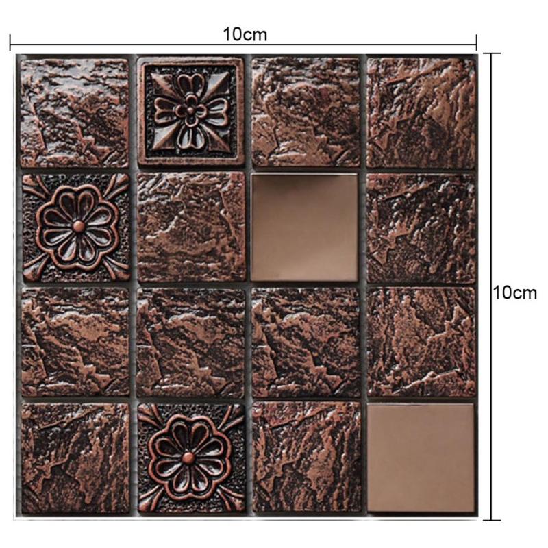 10pcs/set Mosaic Tile Wall Sticker PVC Waterproof ... – Vicedeal