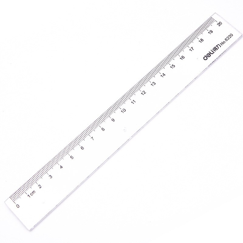 Deli Plastic Ruler 20cm Transparent Straight Ruler... – Grandado