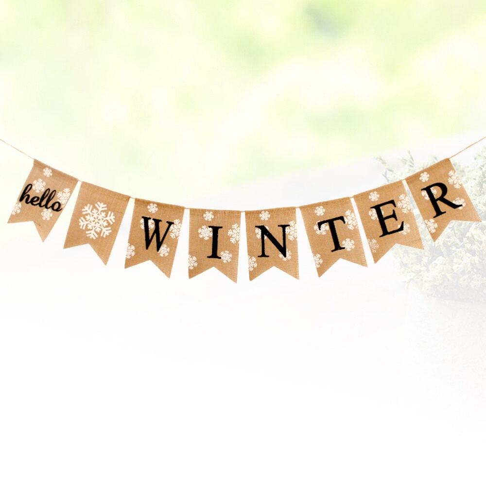 Winter Theme Burlap Banner Delicate Snowflake Swal... – Grandado