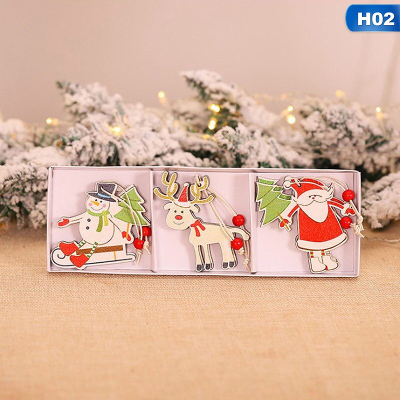 6PCS Cute Christmas Painted Wooden Pendant DIY Sno... – Vicedeal