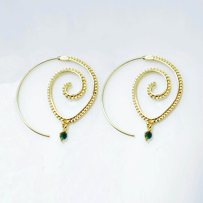 Circle Hoop Earring Swirl Hoop Gypsy Indian Tribal... – Vicedeal