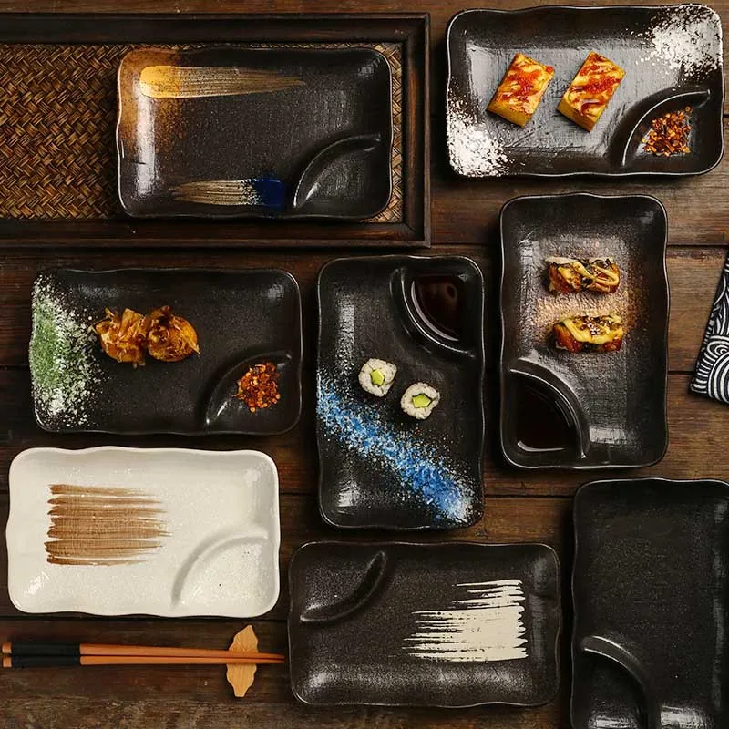 Ceramic Divided Plate with Vinegar Dish Dim Sum Du... – Vicedeal