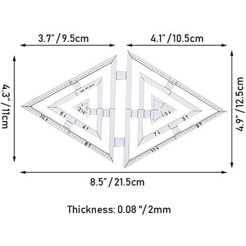 Naaien Ruler Tool Patchwork Quilten Dubbele Vierka... – Grandado