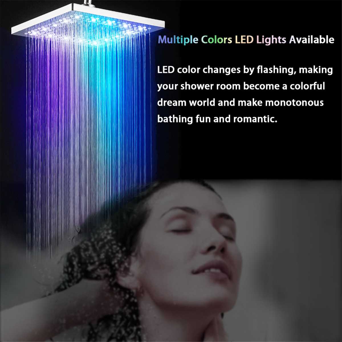 8 "Vierkante Led Regendouche Automatisch Rgb 7 Kle... – Vicedeal