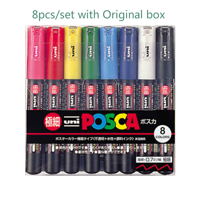 Propyleen 12 / 8 Kleuren Mitsubishi Posca PC-1M Ve... – Vicedeal