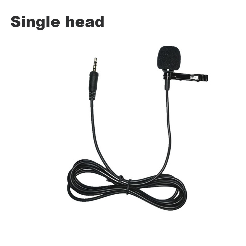Portable 3.5mm Dual Head Tie Clip on Mic Lavalier ... – Grandado