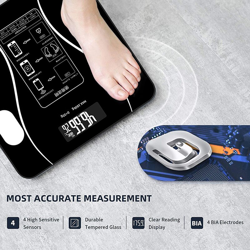 Body Fat Scale Smart Wireless Digital Bathroom Sca... – Vicedeal