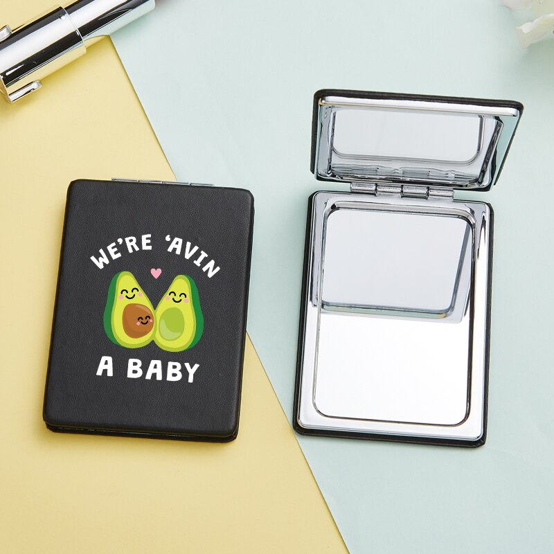 Funny Avocado Pattern Mini Lady Hand Makeup Mirror... – Grandado