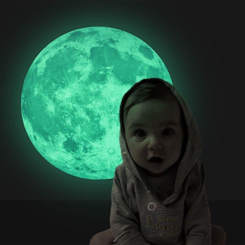 3D Luminous Moon Wall Sticker Fluorescent Glow In ... – Vicedeal