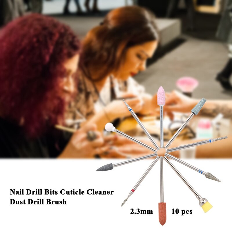10pcs Nail Diamond Drill Bits Cuticle Cleaner Dust... – Grandado