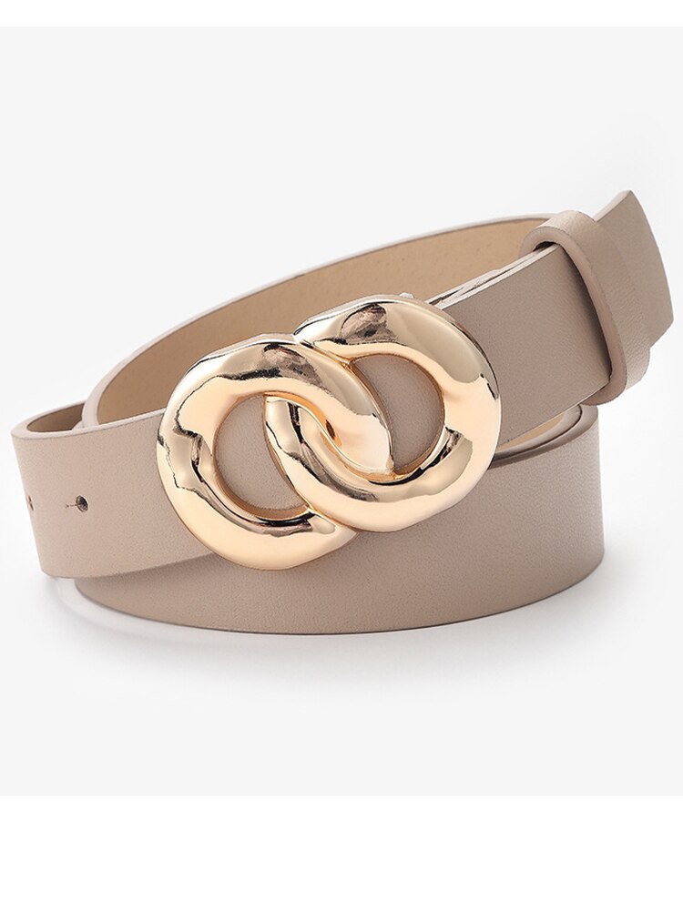Women Belts Soft Faux Leather Double Ring Buckle W... – Grandado