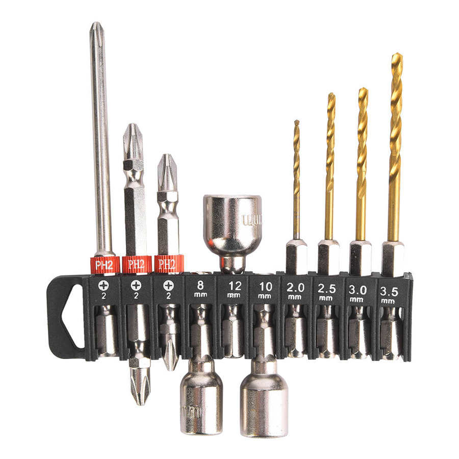 10Pcs 1/4" Hex Shank Drill Bit Socket Bit Set Elec... – Grandado