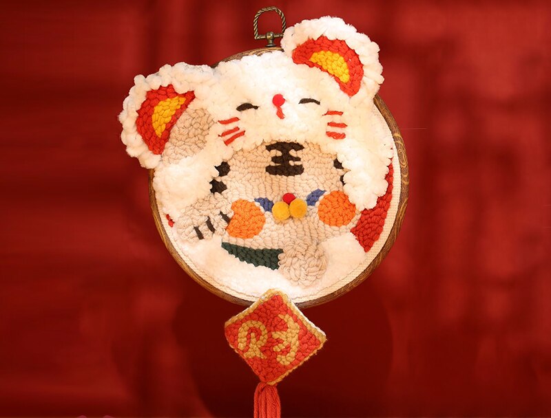 Lucky Tiger 3D Punch Needle Embroidery Kits for Be... – Grandado