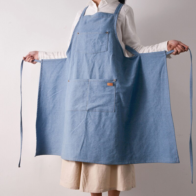 Denim Hanging-neck Apron Sleeveless Apron Dust-pro... – Grandado