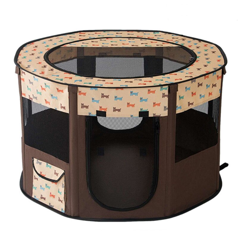 Portable pet dog fence folding park cage house pup... – Grandado