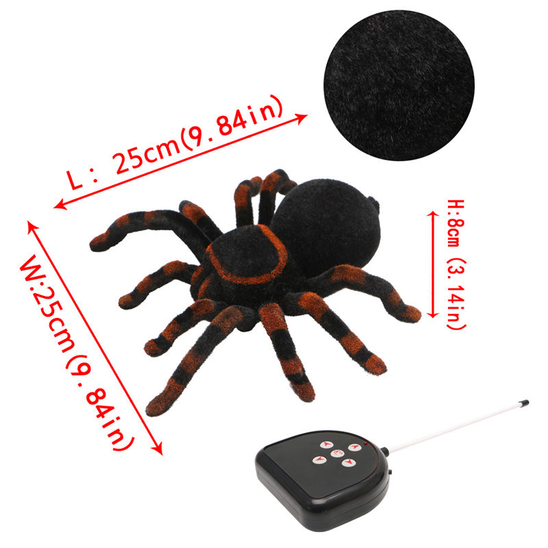 Remote Control Soft Scary Plush Creepy Spider Infr... – Vicedeal