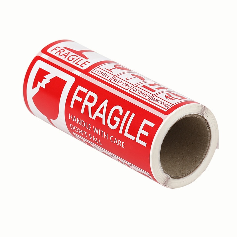 Label roll type fragile product warning sticker, c... – Grandado