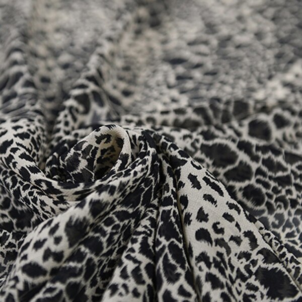 Leopard print pure silk georgette gauze silk fabri... – Grandado