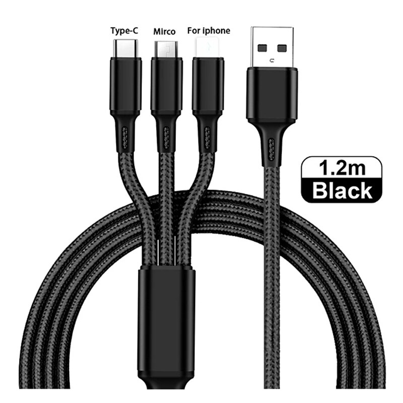 Multi 3 in 1 USB Type C iPhone Charging Cable Fast... – Grandado