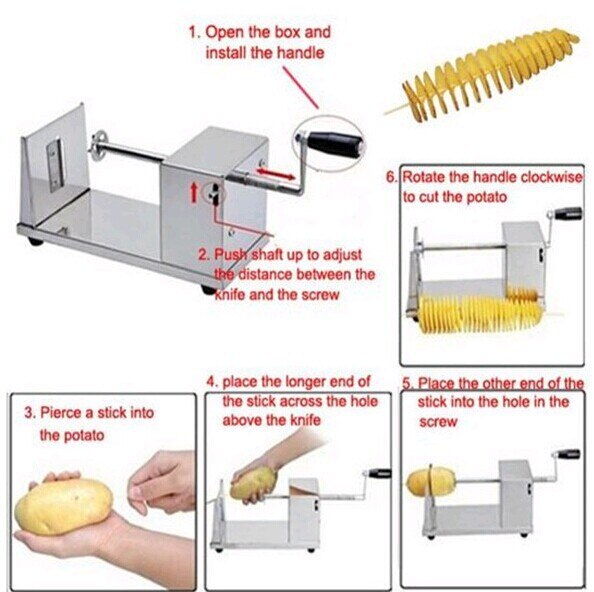 manual twist potato cutter Potato Spiral Slicer po... – Vicedeal