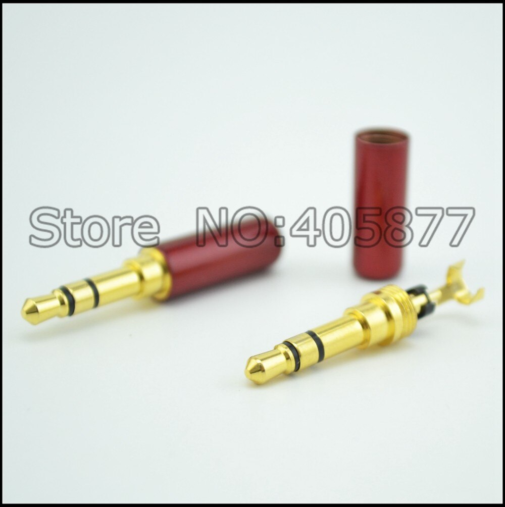 4pcs red Copper Gold Plated 3.5mm Male Stereo Mini... – Grandado