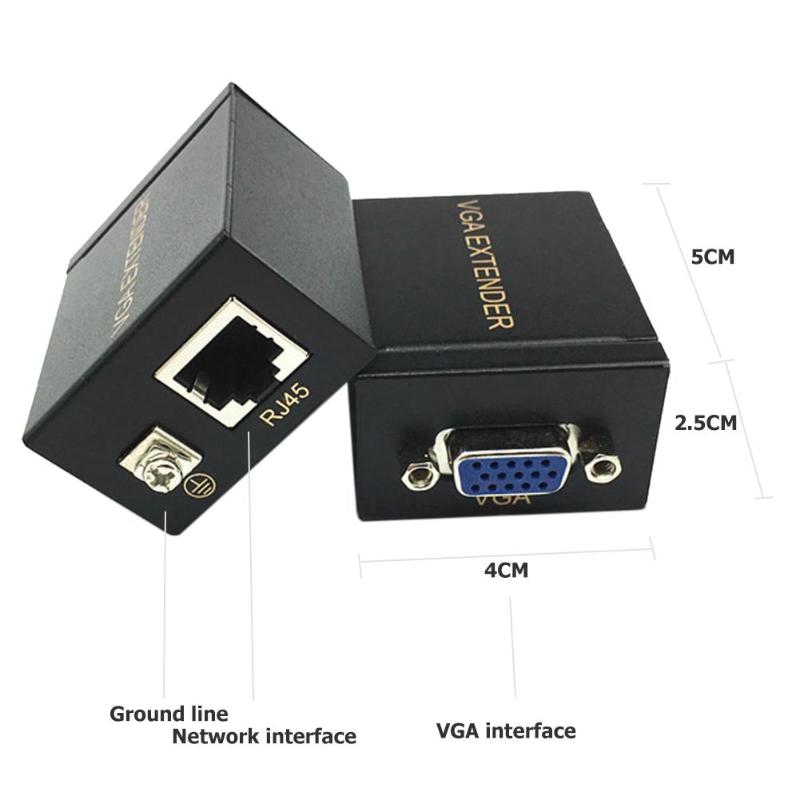 60M VGA RJ45 Signal Extender over LAN Ethernet Tra... – Grandado