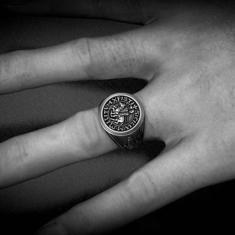 Vintage Crusader Knight Ring Men's Classic Gla... – Vicedeal