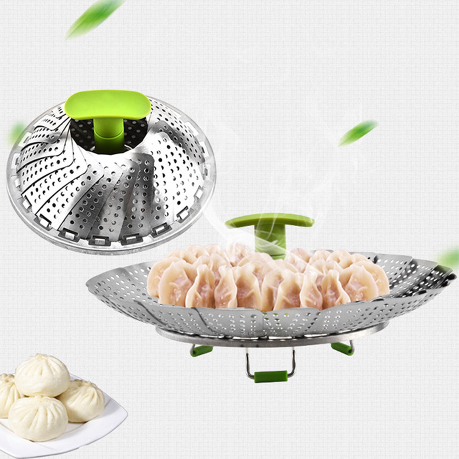 Folding Dish Steam Stainless Steel Food Steamer Ba... – Grandado