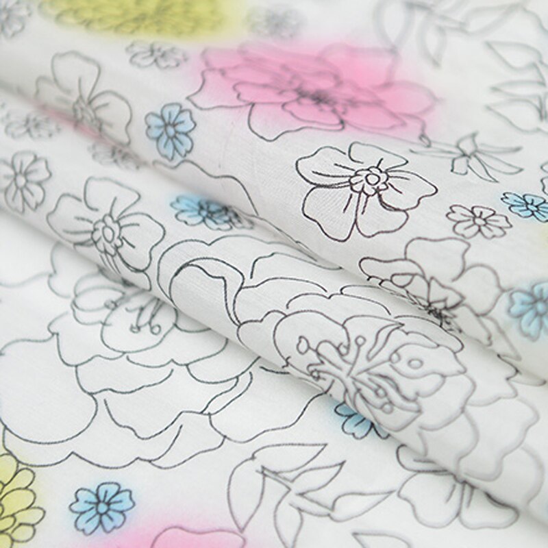 100cm*140cm county flower silk cotton material thi... – Grandado