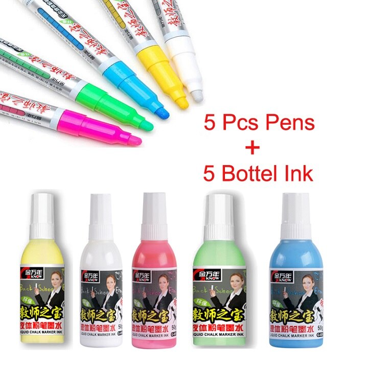 Genvana Farbige Flüssigkeit kreide stift für Tafel... – Vicedeal