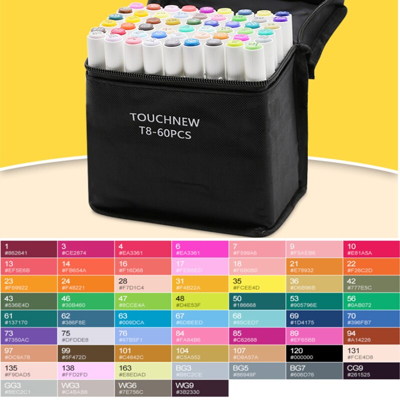 TOUCHNEW T8 12/30/40/60/80 Colors Set Sketching Ma... – Grandado