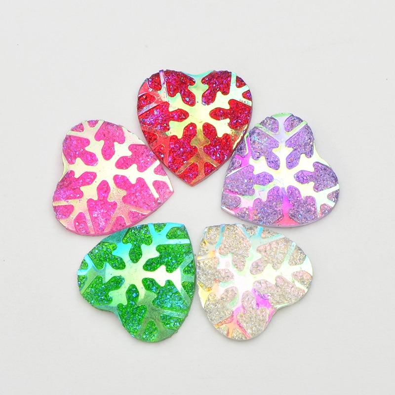 JUNAO 50pcs 12mm Glitter Colorful AB Heart Crystal... – Vicedeal
