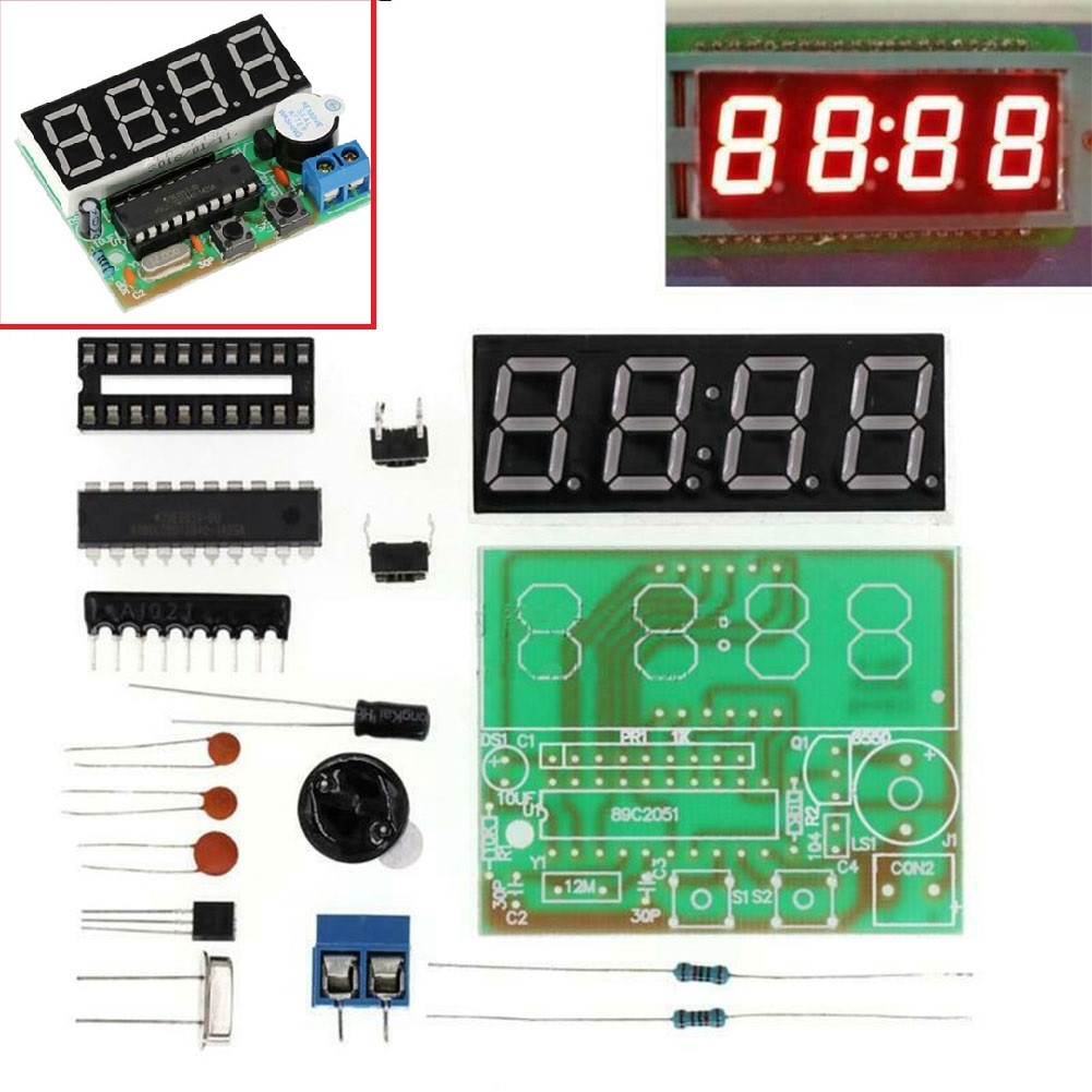 4-bit Digital Clock DIY Soldering Practice Kit, Gr... – Grandado