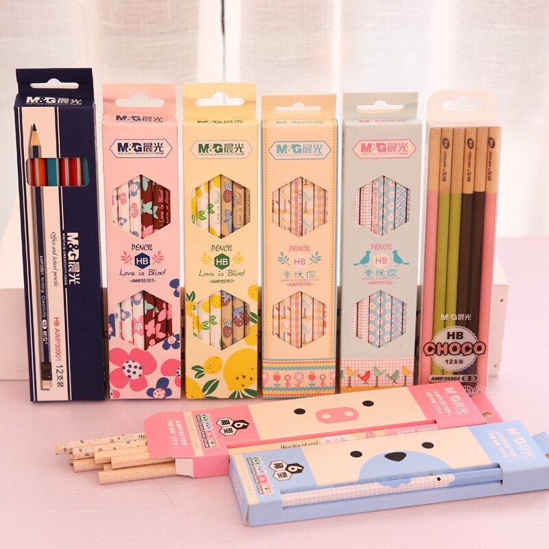 12 piecs HB pencils wooden Office school standard ... – Grandado
