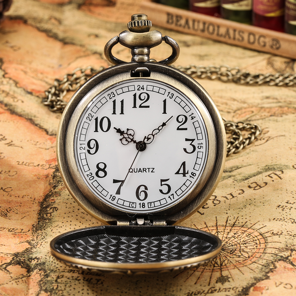 Vintage Bronze Quartz Pocket Watch Steampunk Neckl... – Grandado