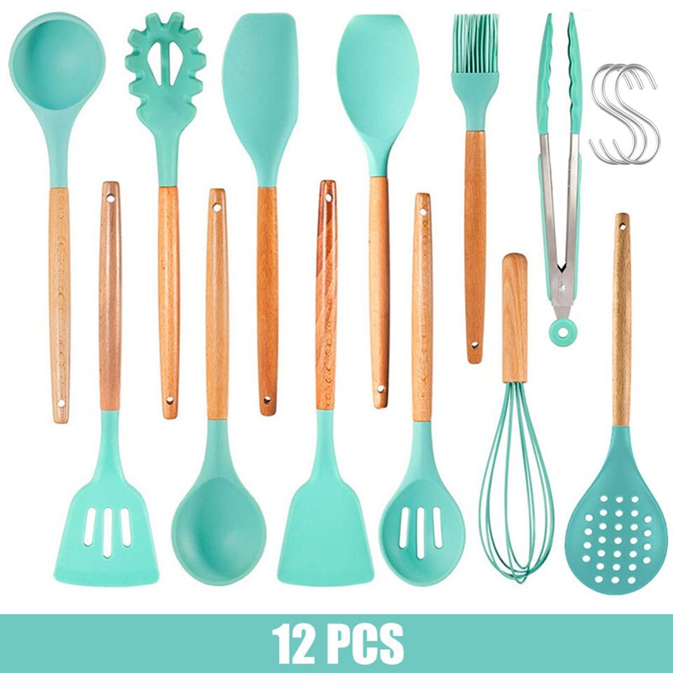 9/10/11/12PCS Tong Spatula Cooking Silicone Utensi... – Vicedeal