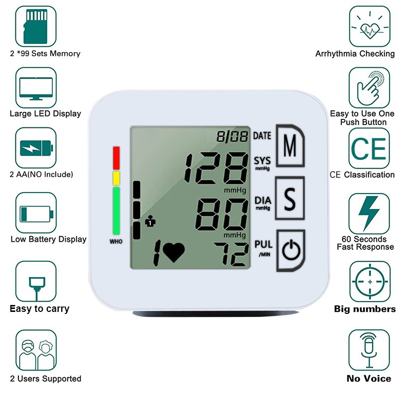Electronic Blood Pressure Monitor BP Sphygmomanome... – Grandado