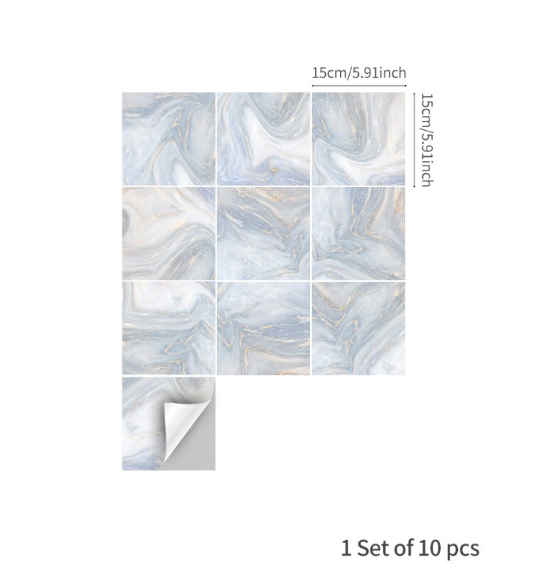 Funlife 15x15cm/20x20cm White Marble Tile Sticker ... – Grandado