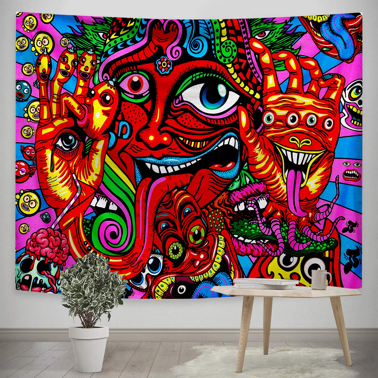 Psykedelisk arabesk gobeliner mystisk hippie gobel... – Grandado