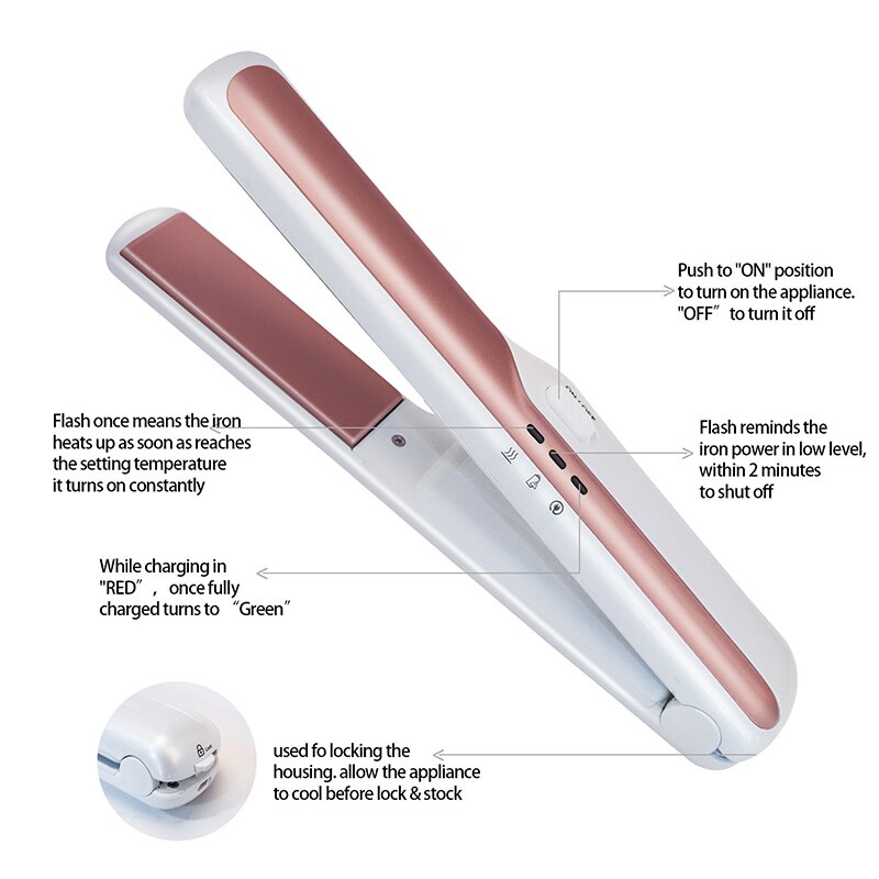 USB Charging Wireless Portable Straight Hair Curli... – Vicedeal