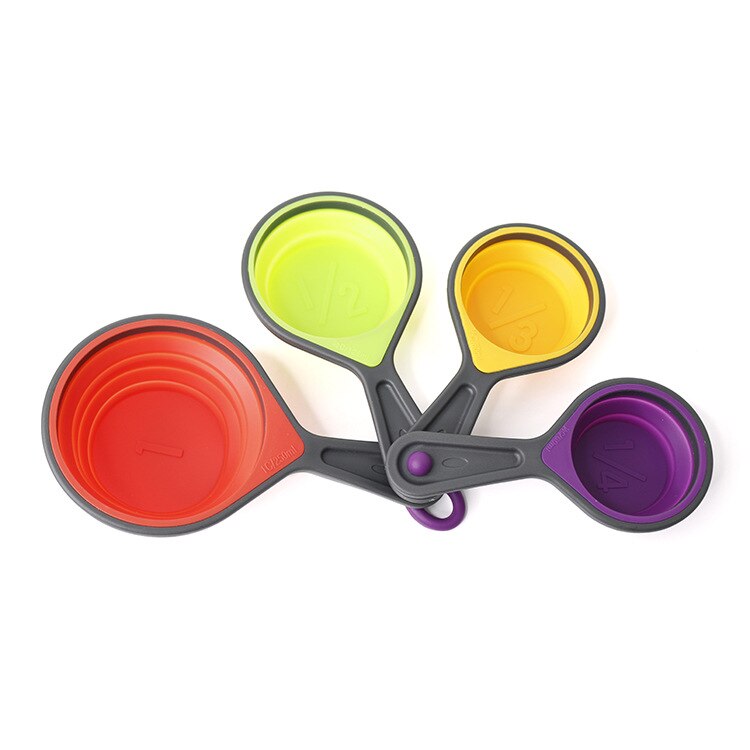 4pcs/Set Silicone Measuring Cups Folding Measuring... – Grandado