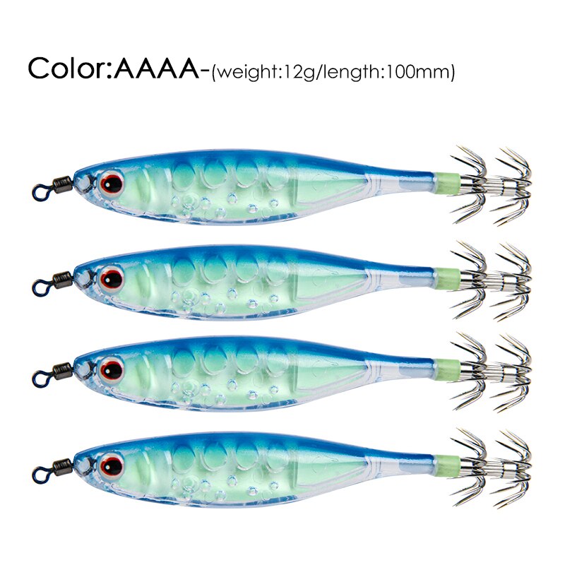 LETOYO 4PCS Floating Squid Jig Artificial Shrimp F... – Grandado
