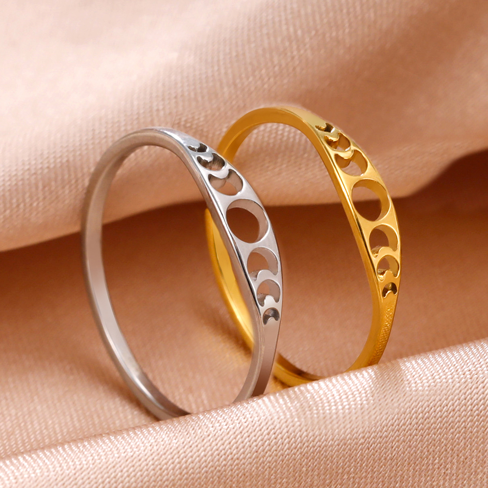 Dawapara Lunar Moon Phase Ring Crescent Moon Finge... – Grandado