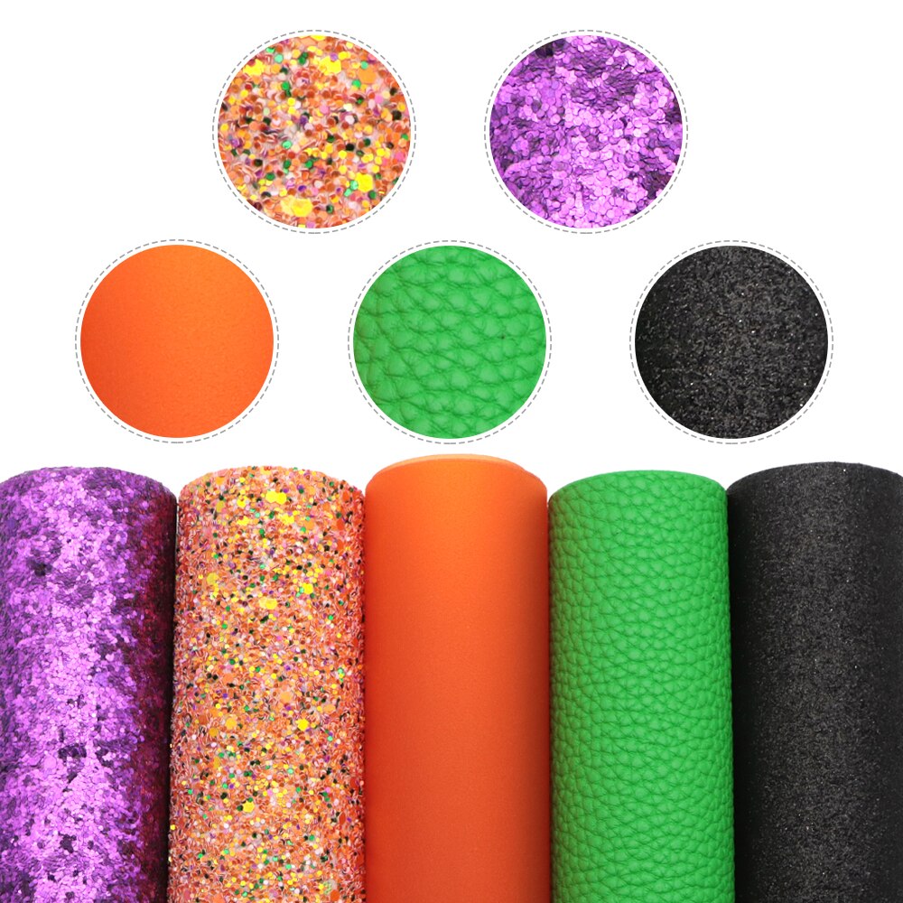 5pcs 20*34cm Solid Color Faux Leather Fabric Sheet... – Grandado