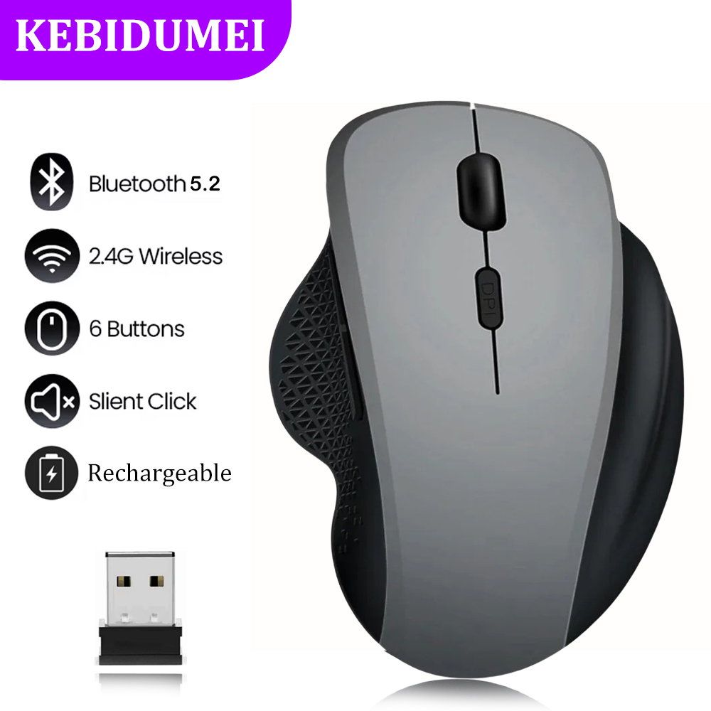 Dual-Mode Bluetooth 5.2 Muis 2.4G Draadloze Muis 6... – LovingPrices